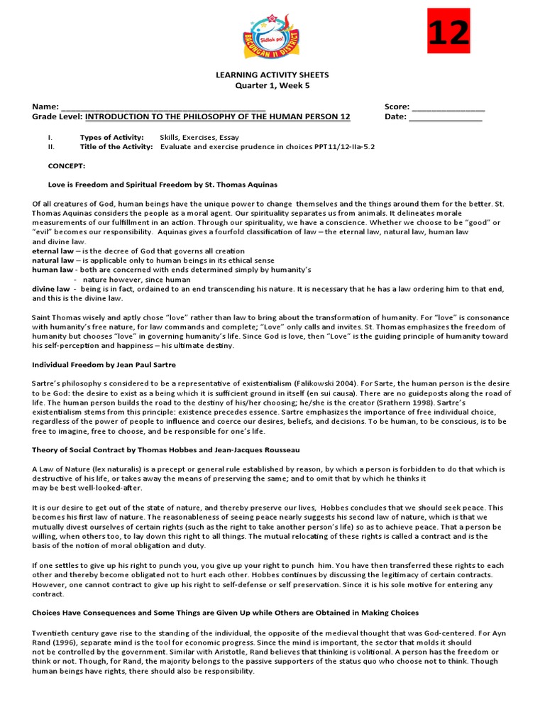 Philo Week 5 | Download Free PDF | Thomas Aquinas | Natural Law