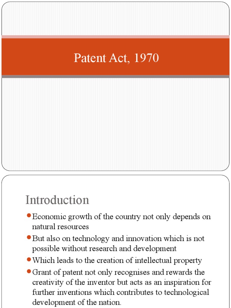 CH 2 - Patent Act | PDF | Patent | Glossary Of Patent Law Terms