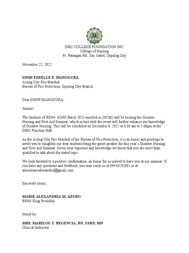 BFP Letter | PDF