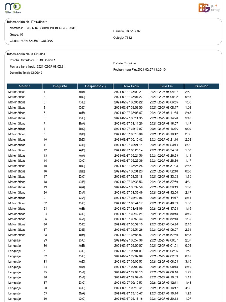Simulacro PD19 Sesión 1 sergio (2) | PDF | Science