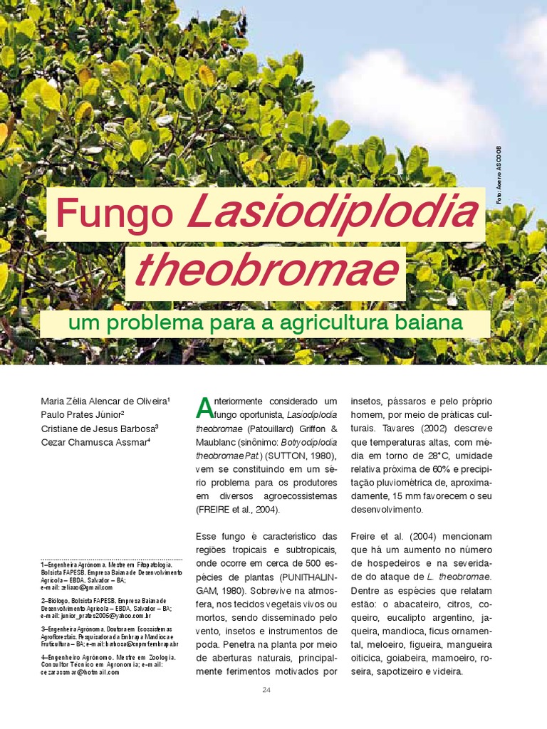 Fungo Lasiodiplodia Theobromae | PDF | Plantas | Agricultura