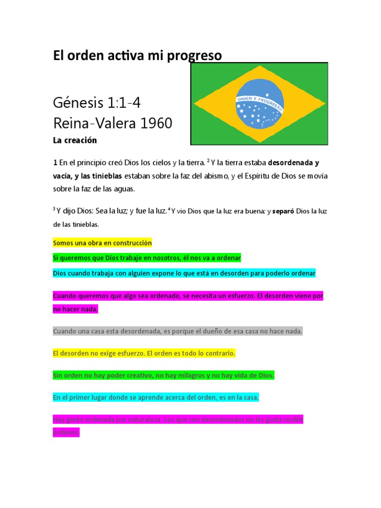 El Orden Activa Mi Progreso | PDF | Dios