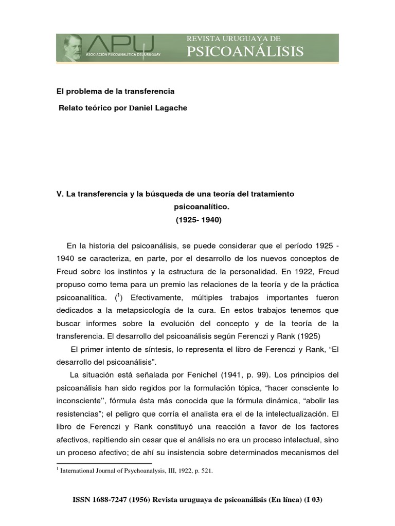 Daniel Lagache | PDF | Psicoanálisis | Hipnosis