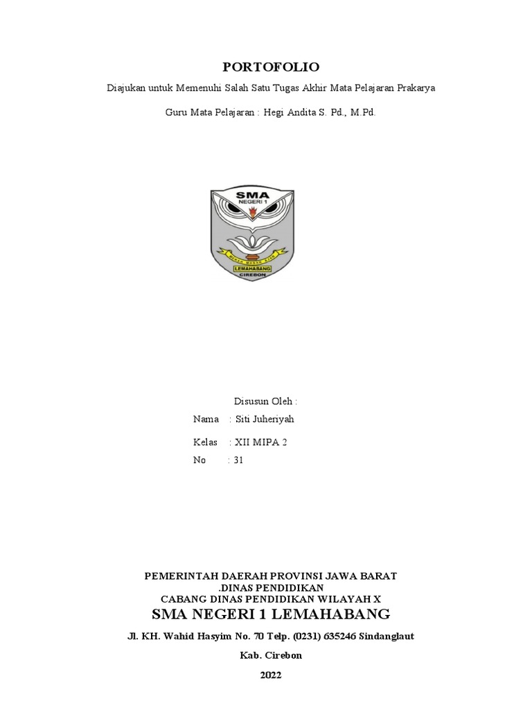 Portofolio Prakarya Siti Juheriyah | PDF