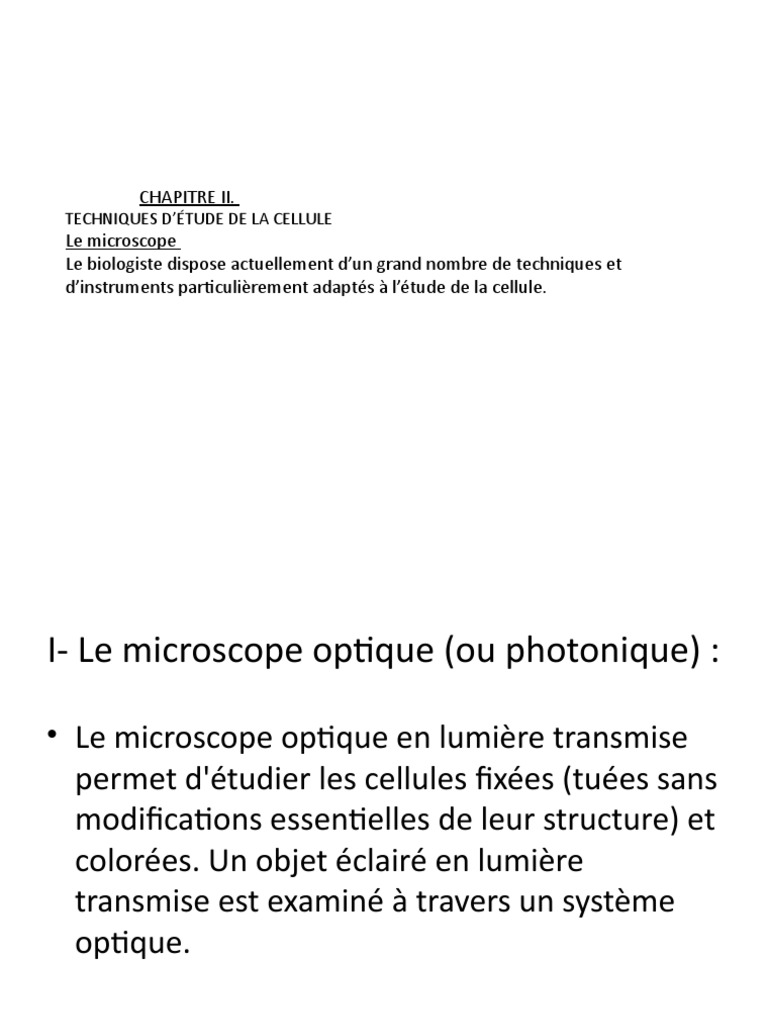 Chapitre II Biocell | PDF | Microscopie électronique à balayage | Microscope électronique