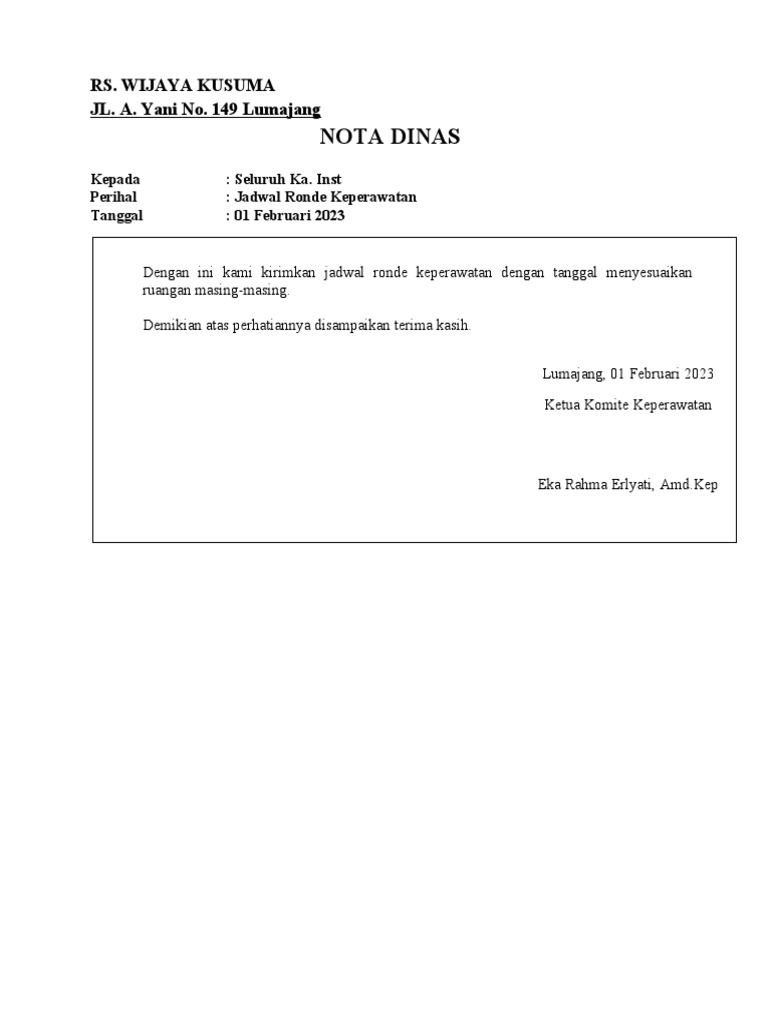 Nota Dinas 2023 | PDF