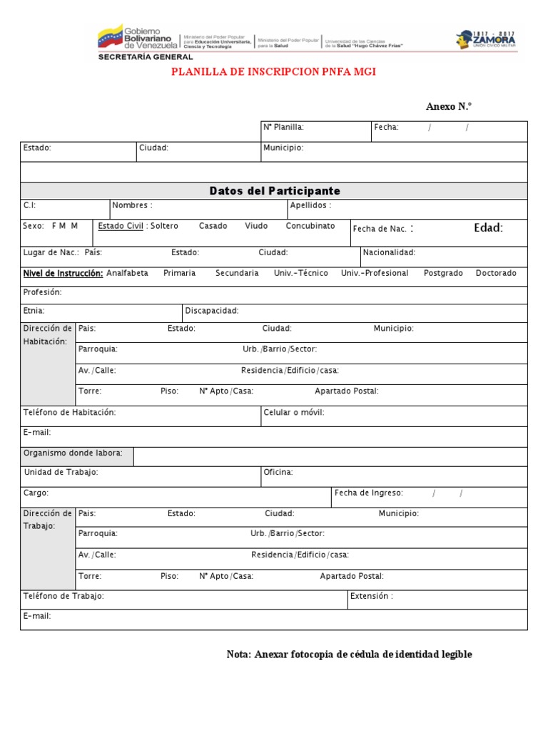1.planilla de Inscripcion y Etiquetas | PDF