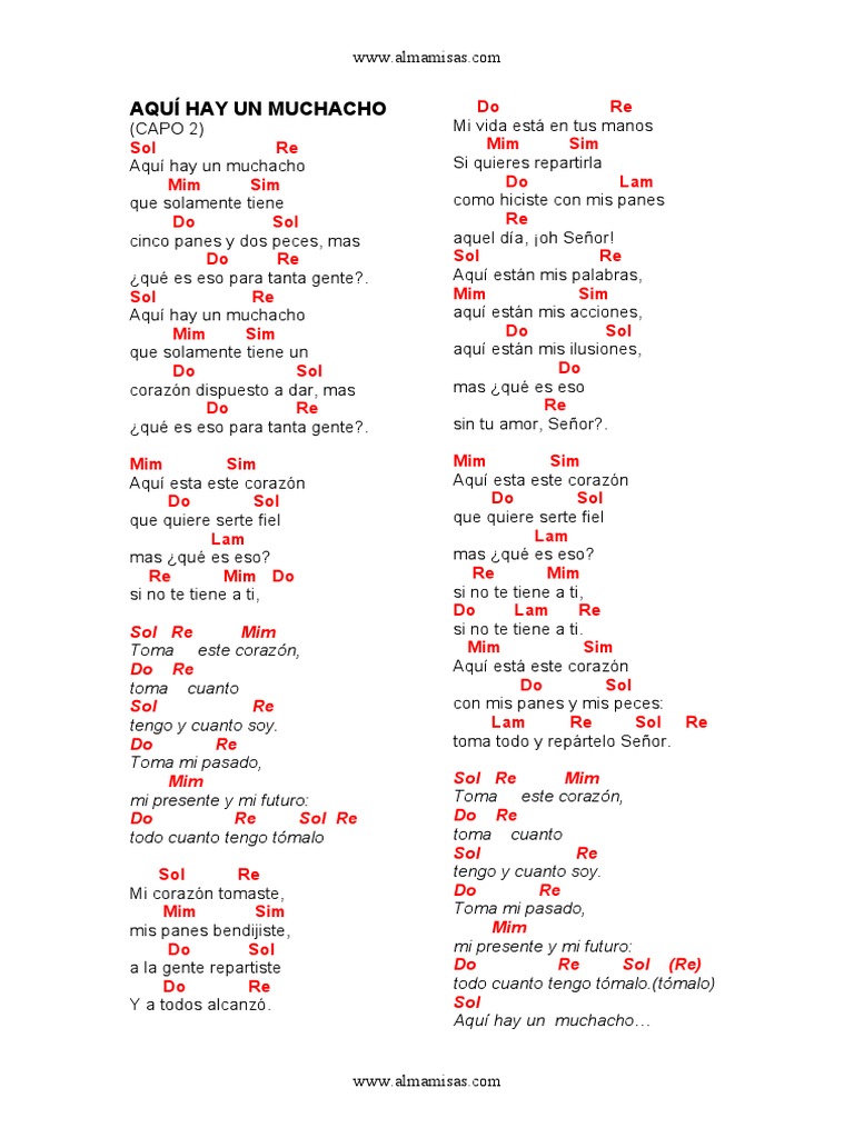 AQUÍ HAY UN MUCHACHO Acordes y Letra | PDF