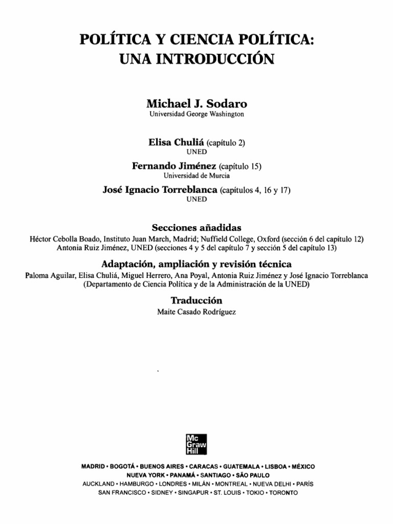 Sodaro Michael J - Politica Y Ciencia Politica - Una Introduccion | PDF ...
