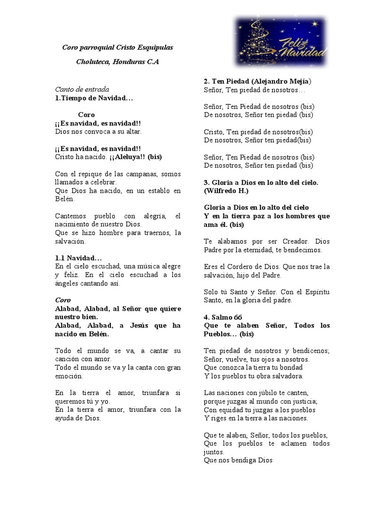 Coro Parroquial Cristo Esquipulas Pdf Eucaristía Cristo Título