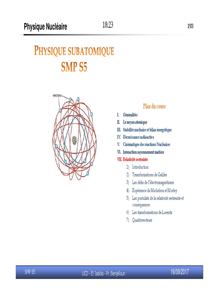 Introduction à la relativité restreinte | PDF | Relativité restreinte ...