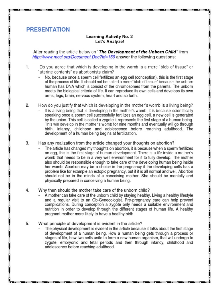 Biological Beginnings - Learning Exercises | PDF | Fertilisation | Prenatal Development