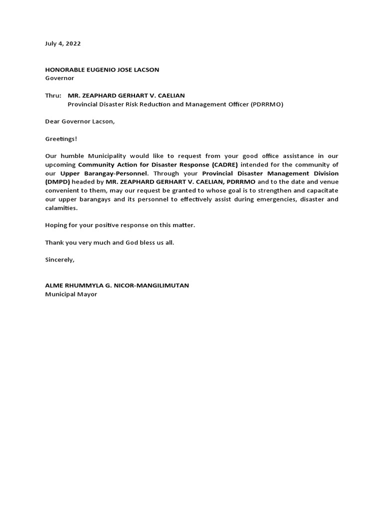 Cadre Letter | PDF