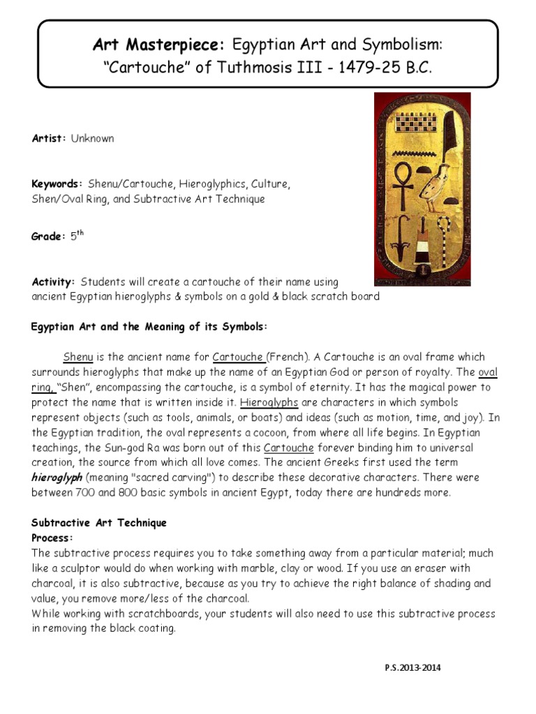 Egyptian Art Lesson-Cartouche-5th Grade | Download Free PDF | Ancient ...