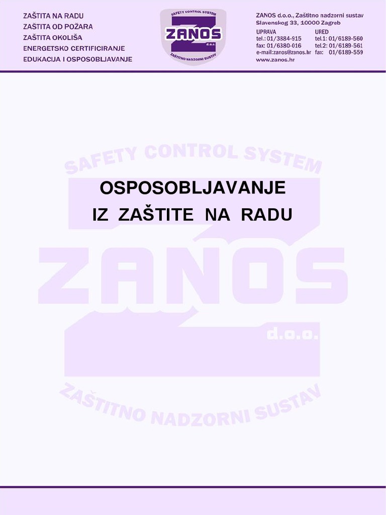 Skripta Osposobljavanje Iz Zaštite Na Radu | PDF