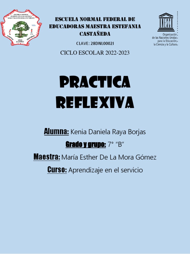 Practica Reflexiva | PDF | Enseñando | Ciencia cognitiva