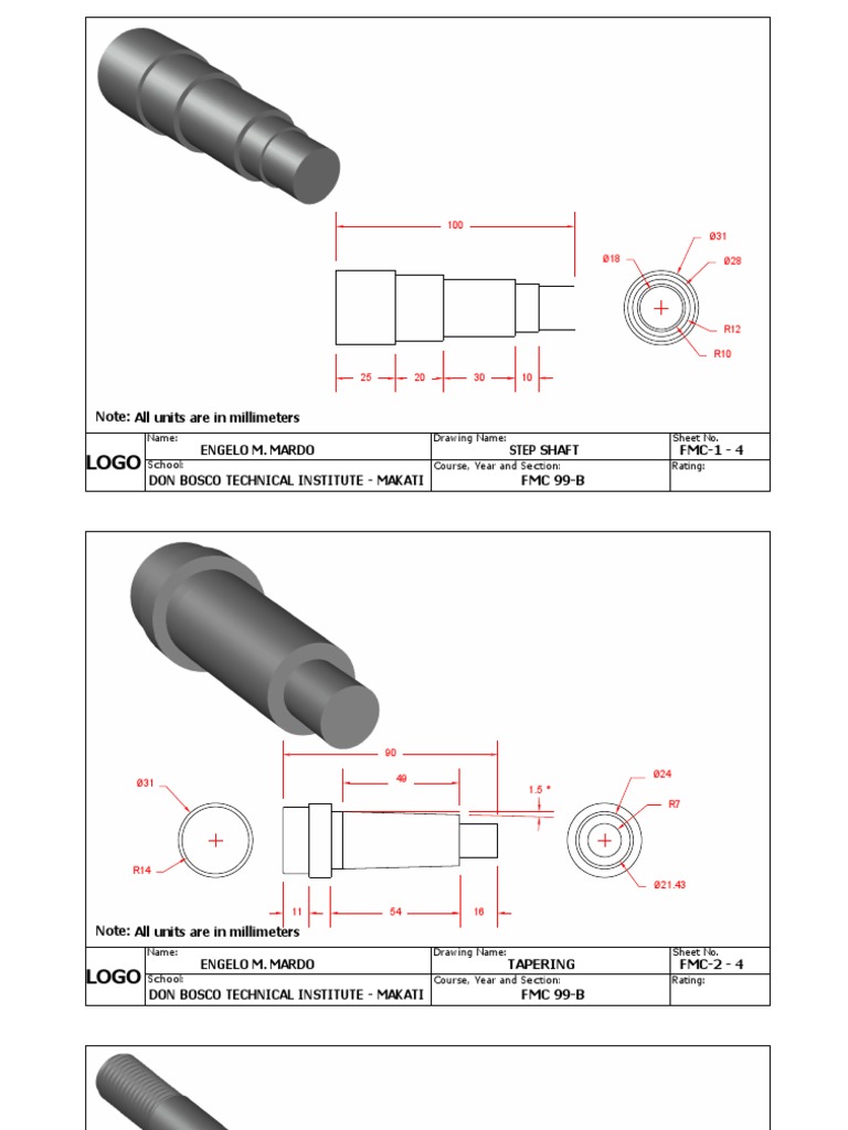 Engineering Drawings for Mechanical Parts | PDF | Mechanical ...