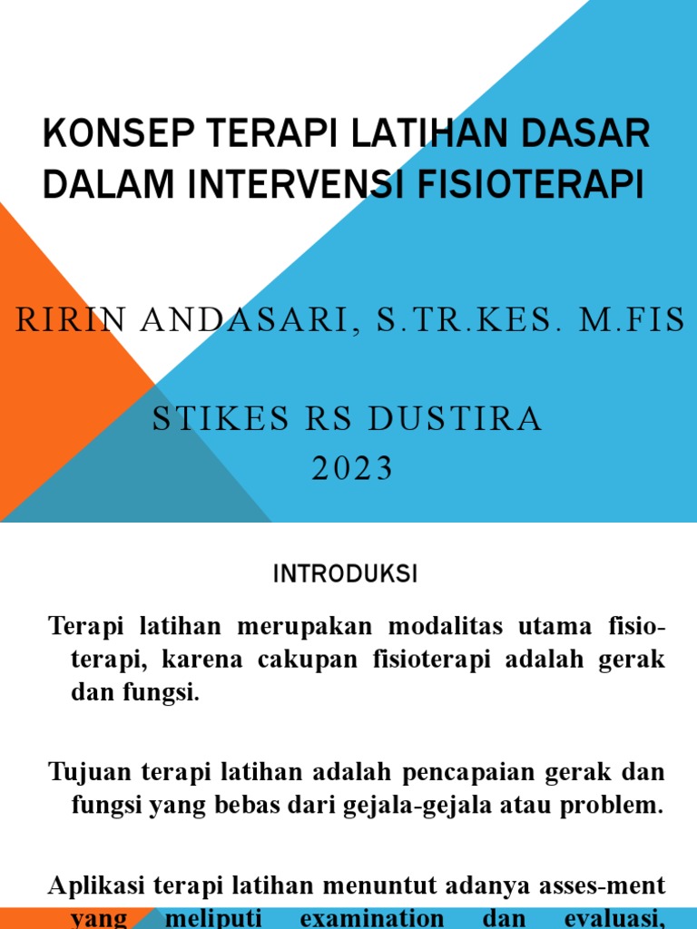 Konsep Terapi Latihan Dasar Dalam Intervensi Fisioterapi Pdf