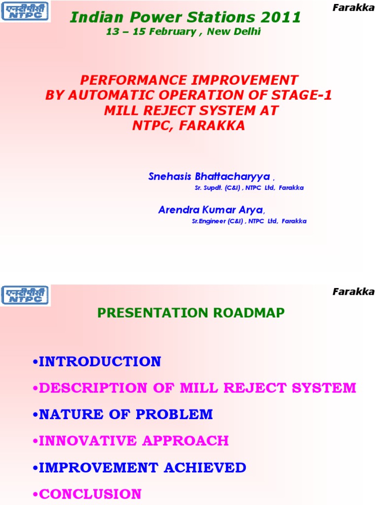 Mill Reject System NTPC Farakka | PDF