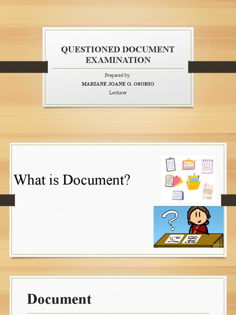 Questioned Document Examination Overview | PDF | Document | Science
