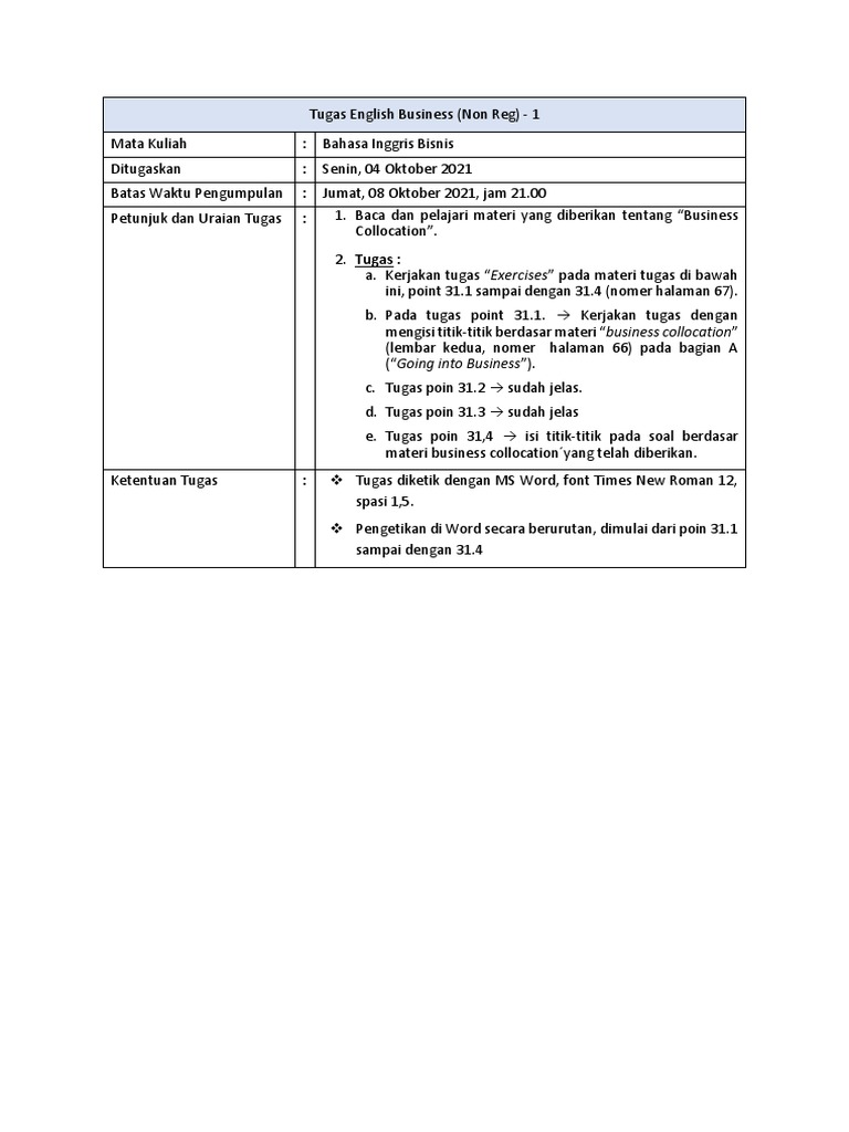 Tugas EB Non Reg. - 1 | PDF