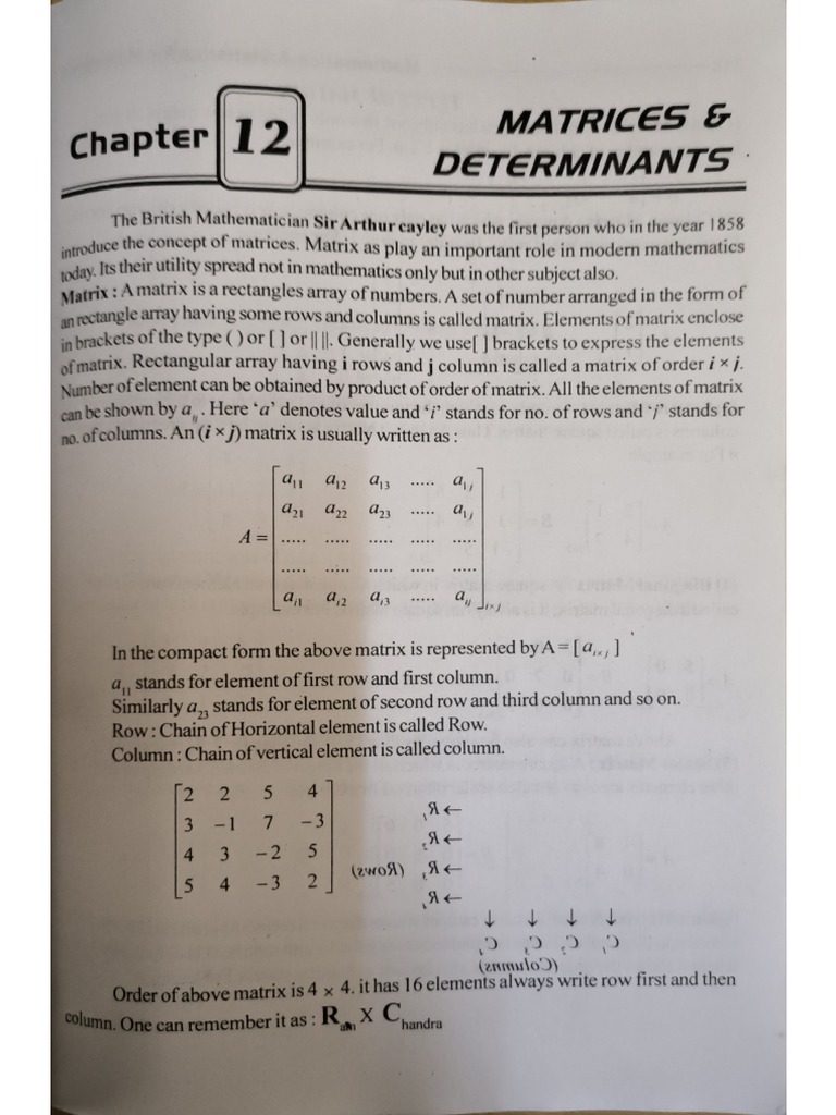 Matrices and Determinants | PDF