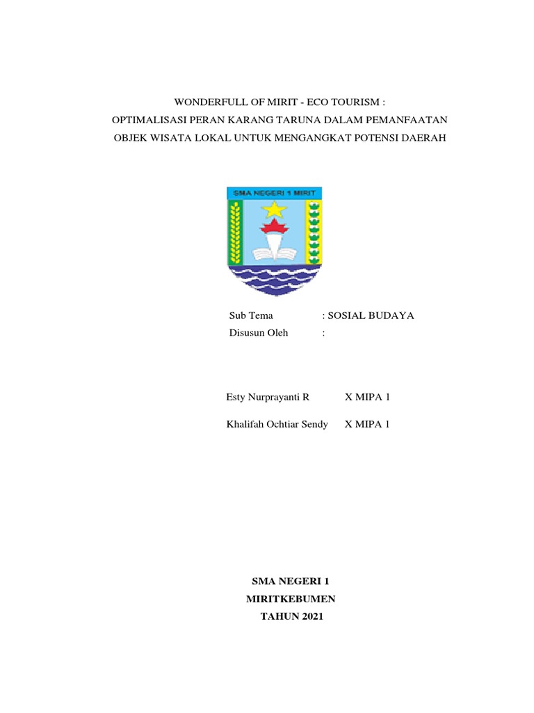 Esti Nur - SMA N 1 MIRIT - WONDERFULL OF MIRIT - ECO TOURISM - ESAI | PDF