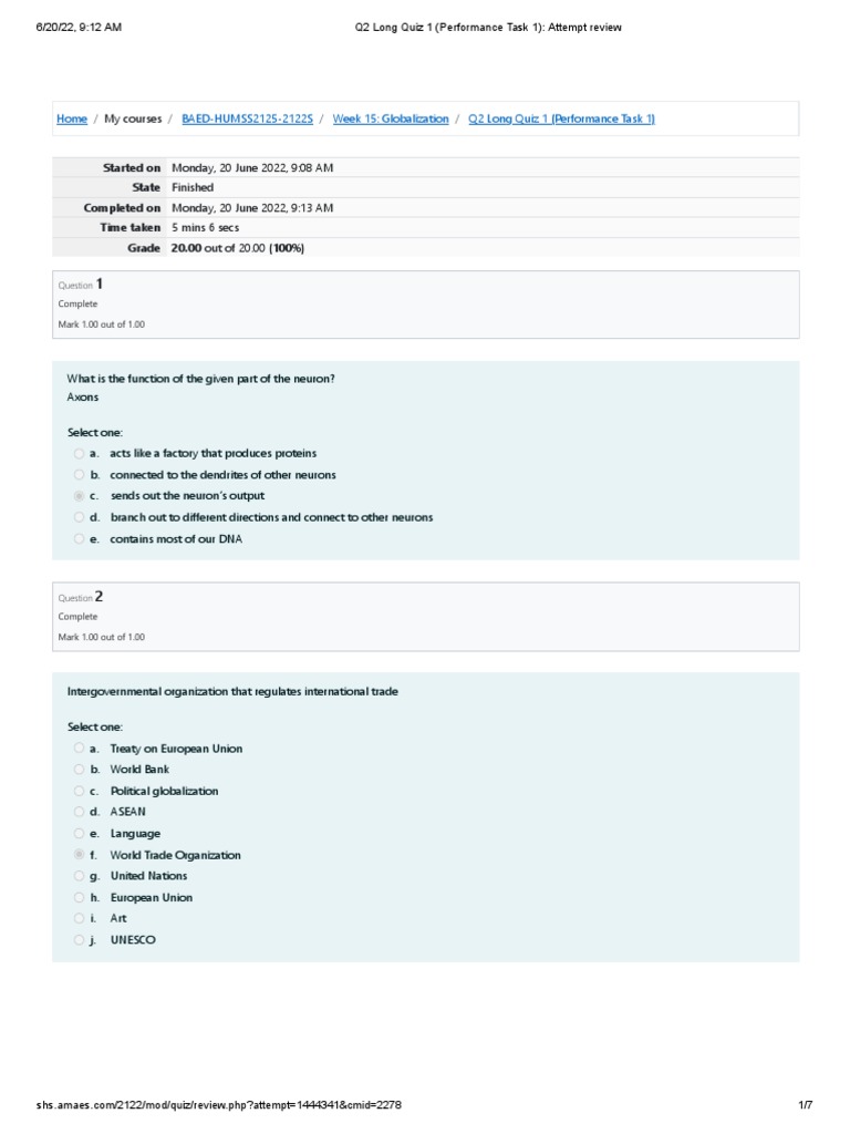 HUMSS2125 Trends, Networks and Critical Thinking in The 21st Century Culture Q2 Long Quiz 1 ...