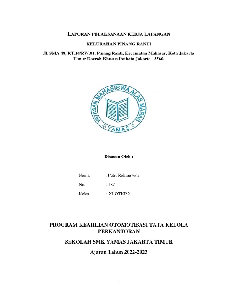 Contoh Laporan PKL Jurusan OTKP SMK YAMAS | PDF