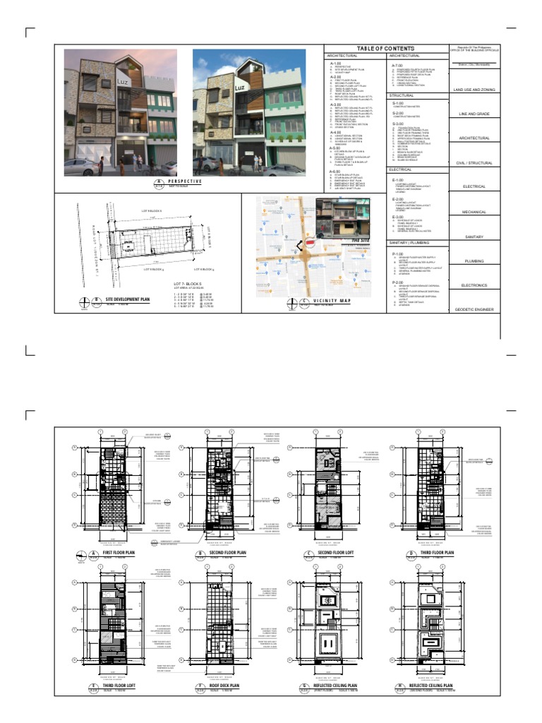 3-Storey Residential Building Plans | PDF | Buildings And Structures ...