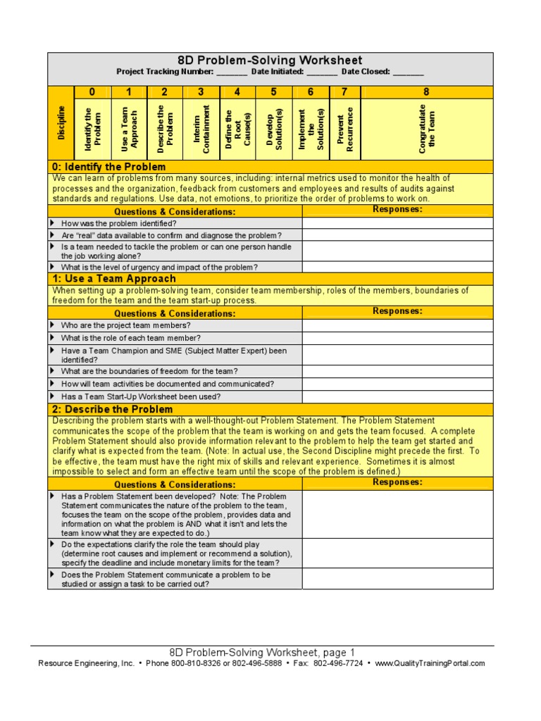 8D - Problem Solving (Quality) | PDF | Verification And Validation ...