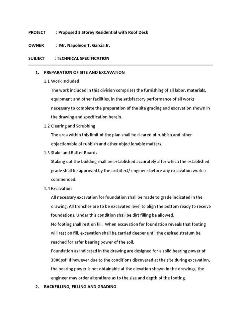 3.) For Contractor - Technical Specifications of Proposed Finishes ...