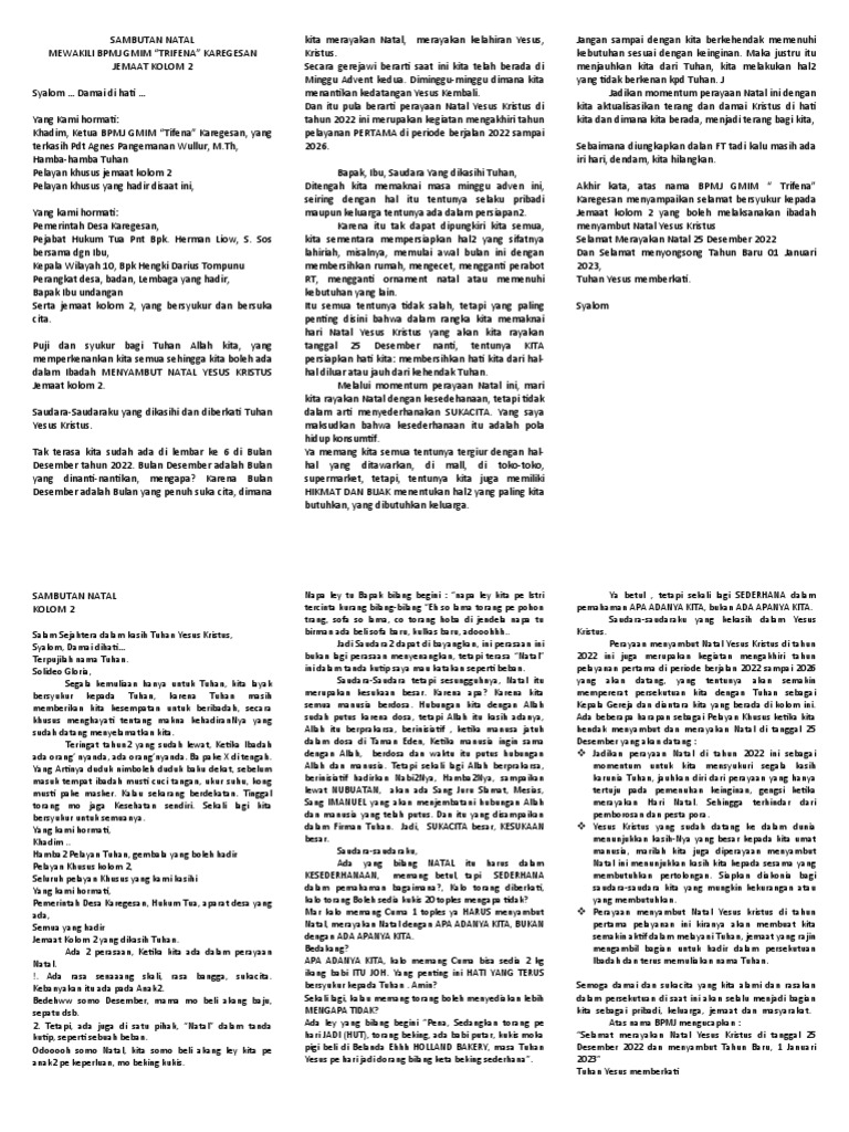 Sambutan Natal | PDF