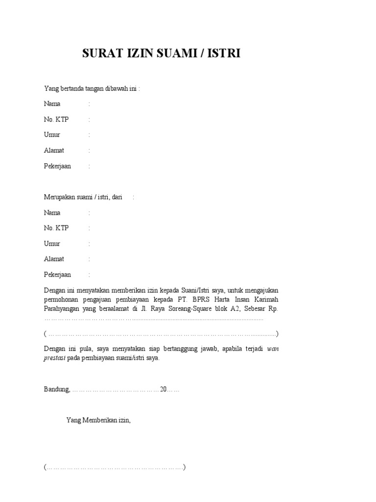 Surat Izin Suami Istri | PDF