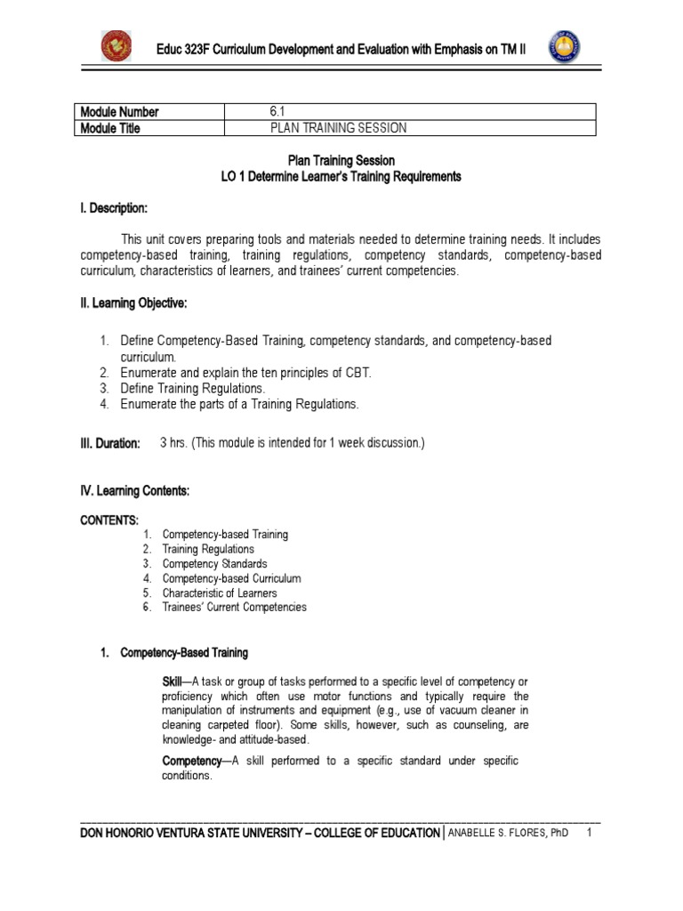Module 6.1 Plan Training Session | PDF | Educational Assessment ...