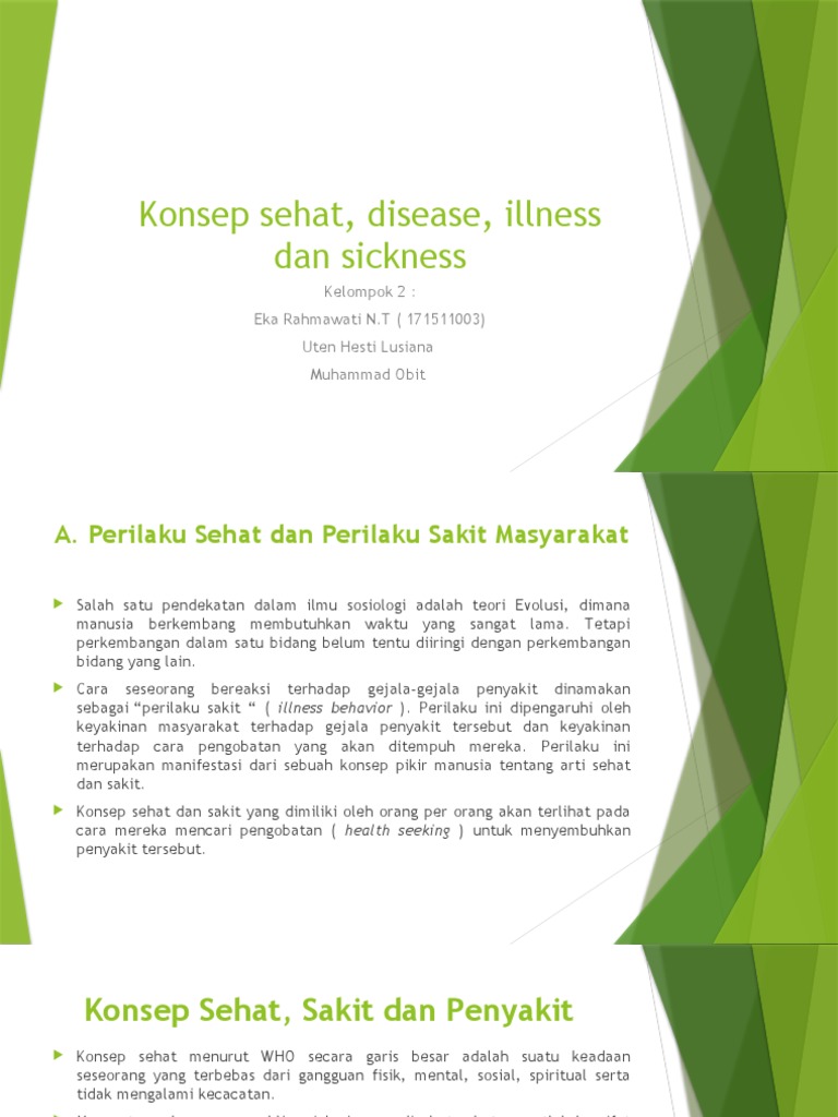 Konsep Sehat, Disease, Illness Dan Sickness | PDF