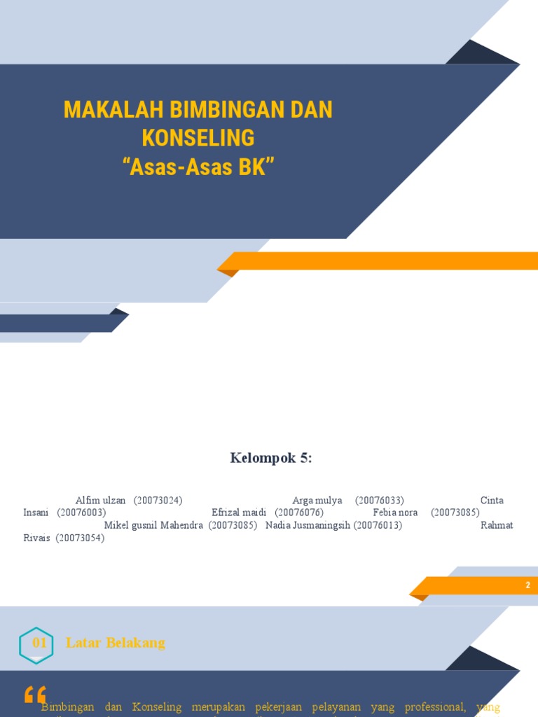 Bimbingan Dan Konseling"Asas-Asas BK" Kelompok 5 | PDF