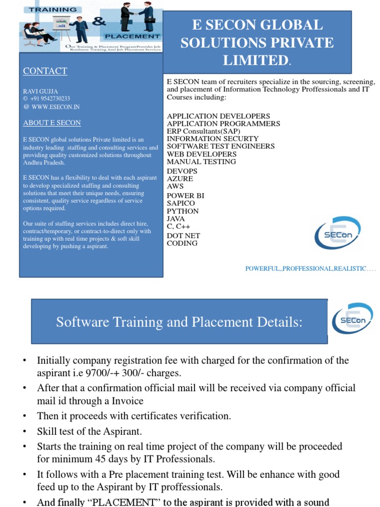 Software Training Placement Programme Pdf Computer Science