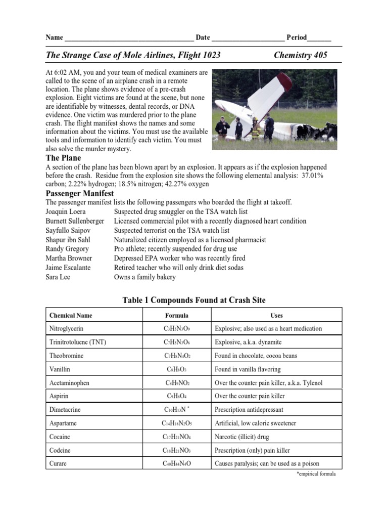 The Strange Case of Mole Airlines 1023 For 2018 | PDF | Chemistry