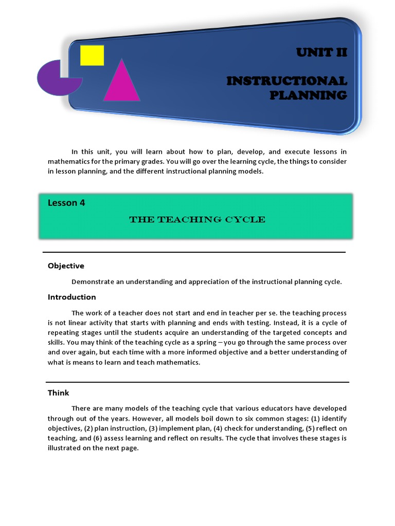 The Teaching Cycle | PDF | Teachers | Learning
