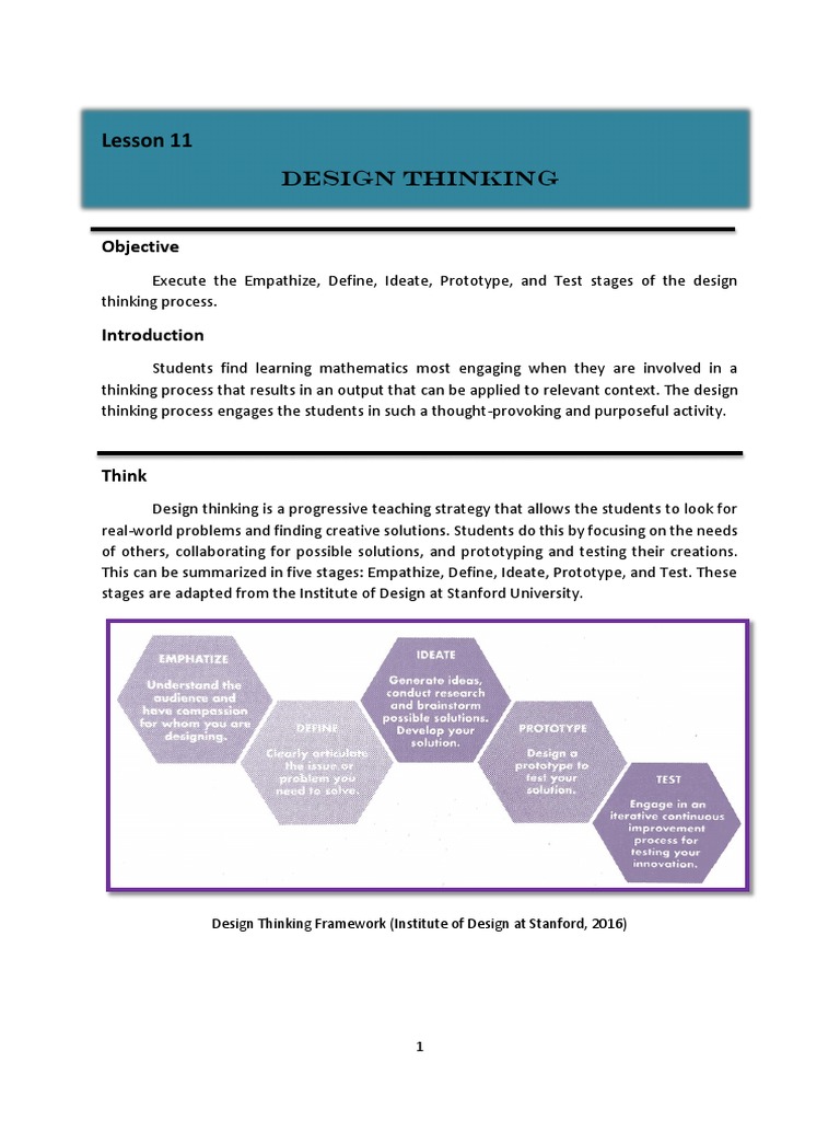 Lesson 11 | PDF | Design Thinking | Prototype