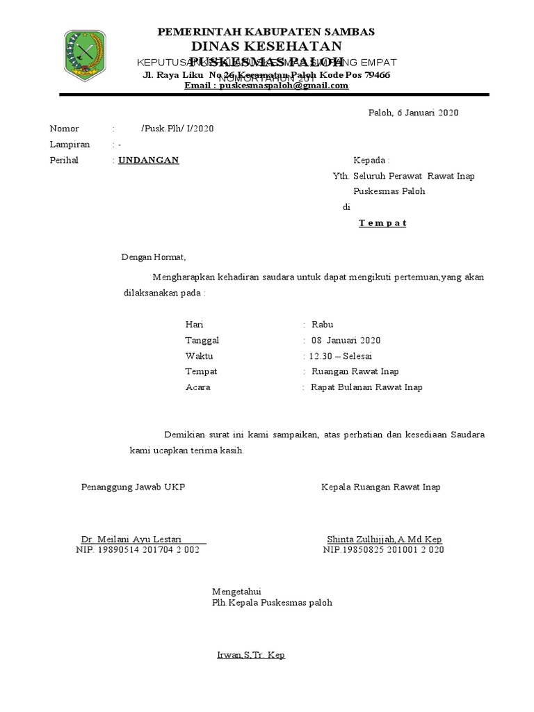 Surat Undangan Pertemuan | PDF