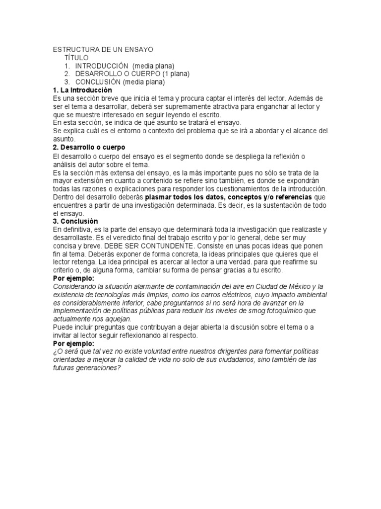 Estructura de Un Ensayo | PDF