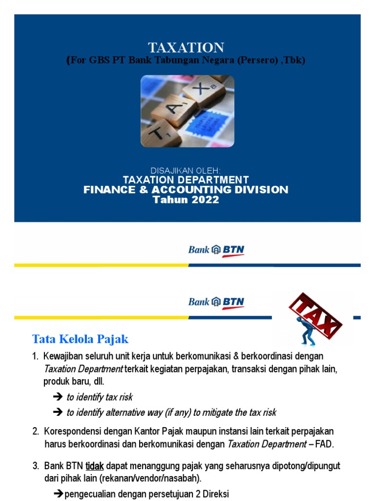 Panduan Pajak Bank BTN 2022 | PDF