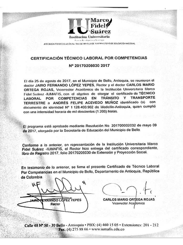 Certificado Técnica | PDF