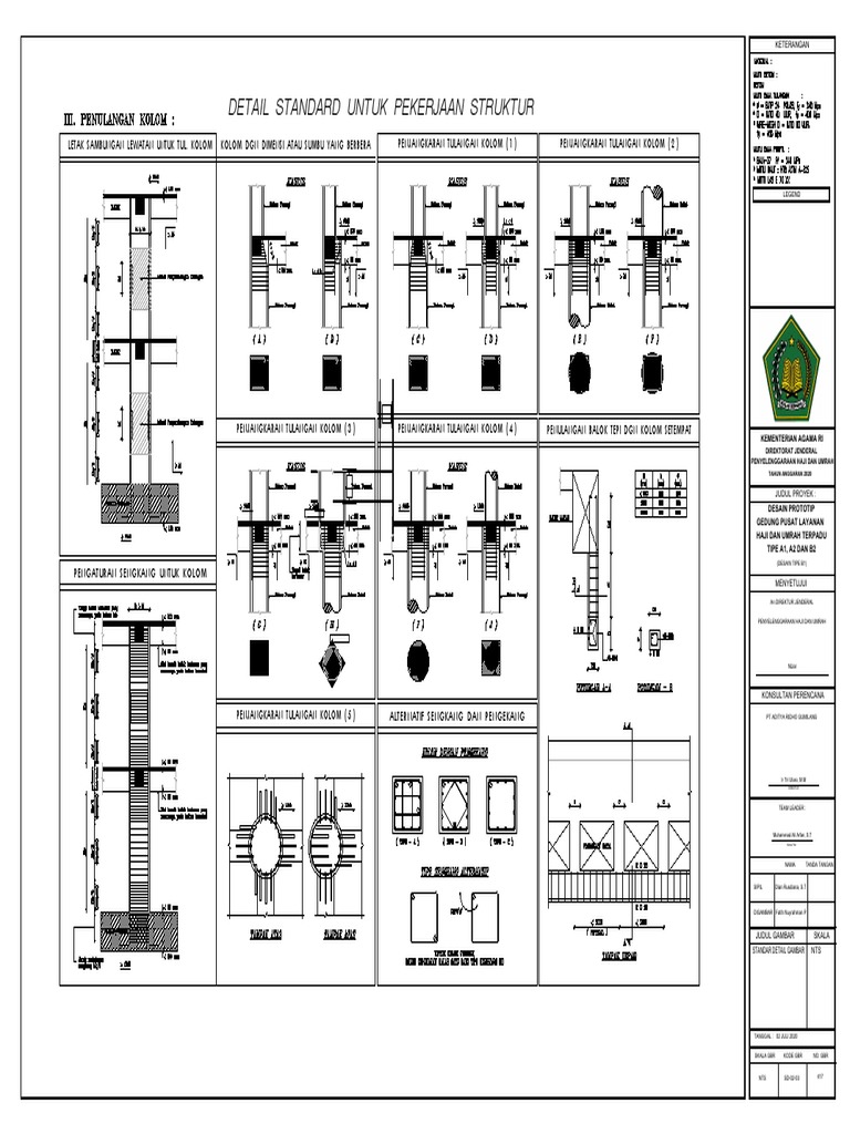 Detail Standard Untuk Pekerjaan Struktur: Keterangan | PDF