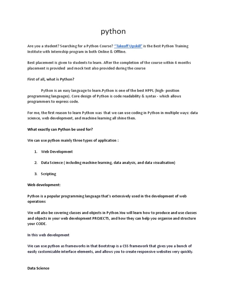 Python Content For Takeoffupskill | PDF | Machine Learning | Python (Programming Language)