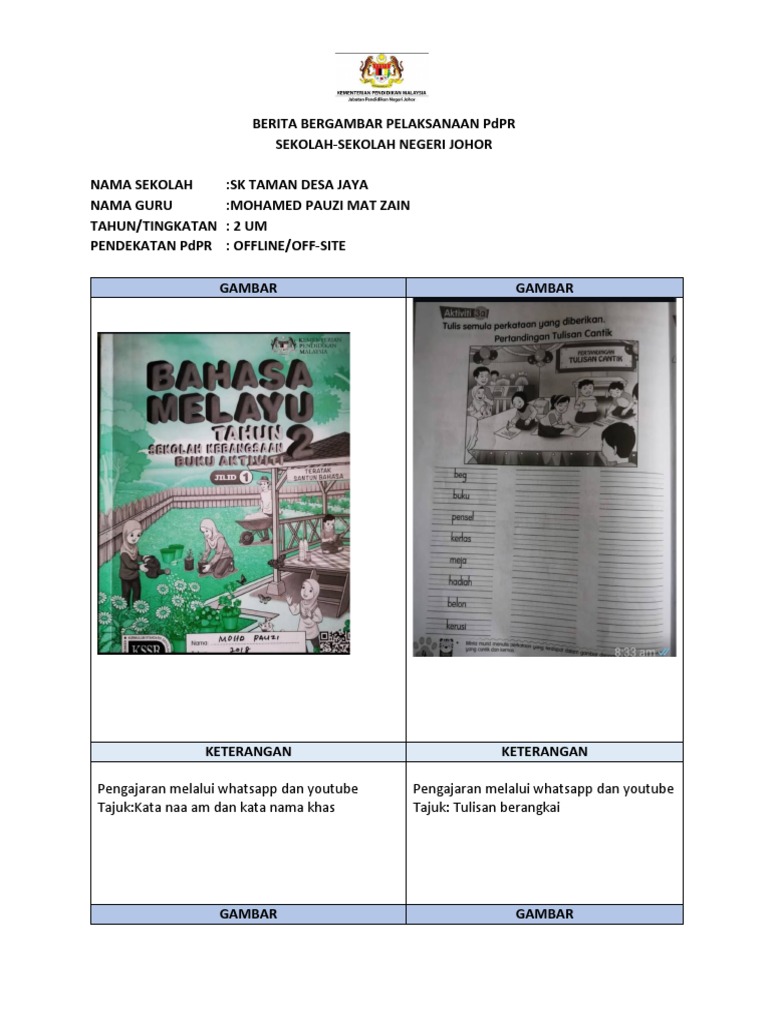 Pdpr Dalam Talian Di Sk Taman Desa Jaya Pdf