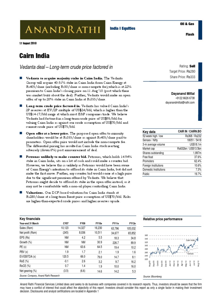 Cairn Acquisition-Anand Rathi | PDF