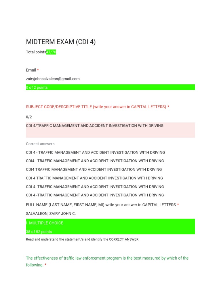 CDI4 | PDF | Traffic | Traffic Collision